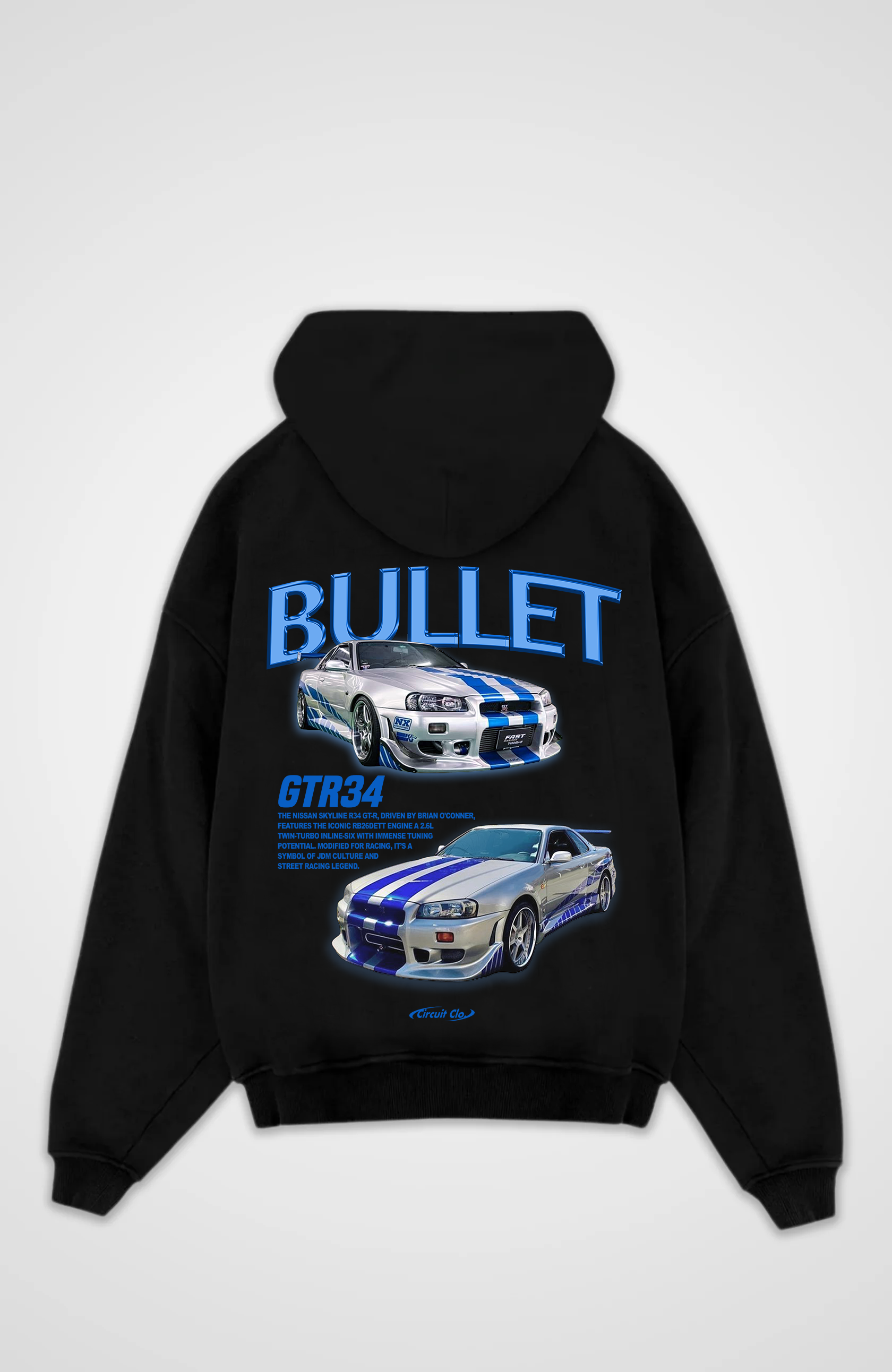 Bullet GTR34 Oversized Hoodie – Circuit Clothing